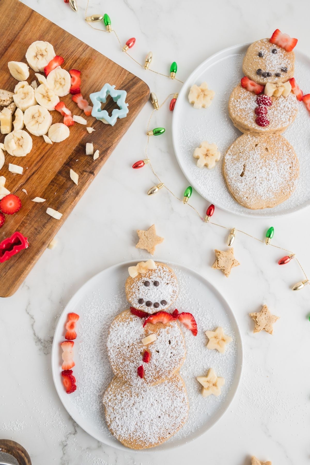 Easy Vegan Snowman Pancakes | Fun Christmas Breakfast Recipe