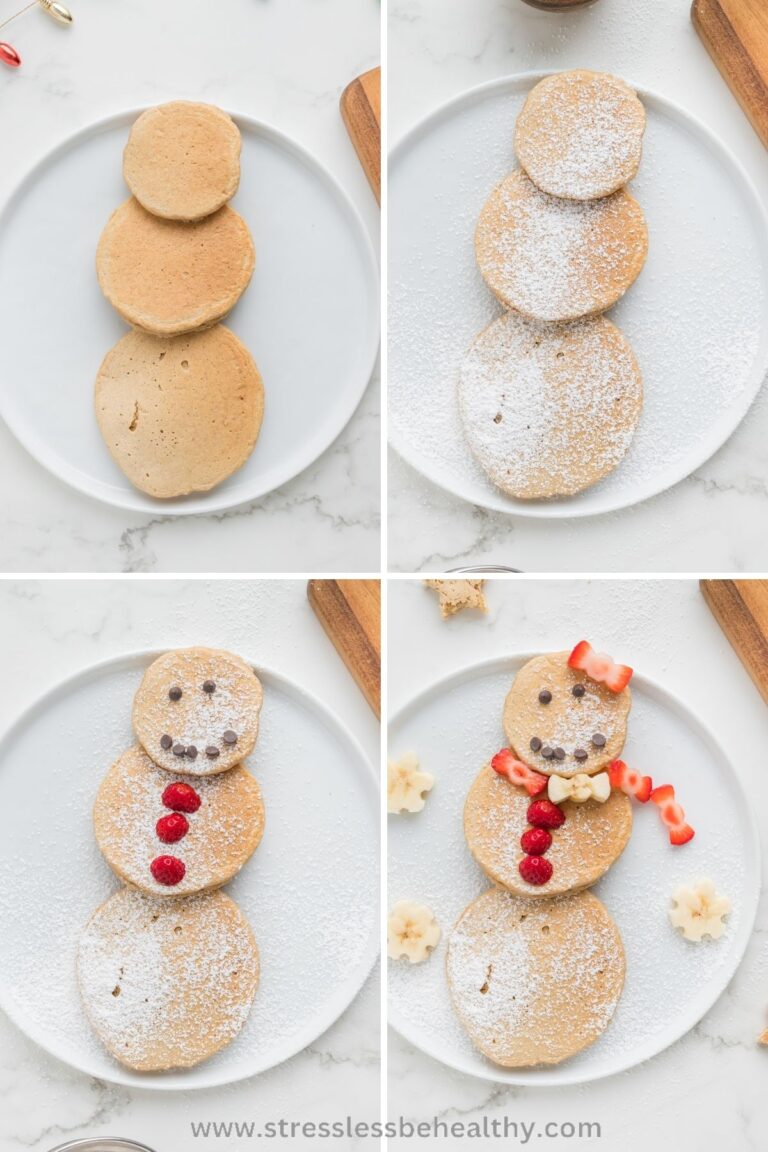 Easy Vegan Snowman Pancakes | Fun Christmas Breakfast Recipe