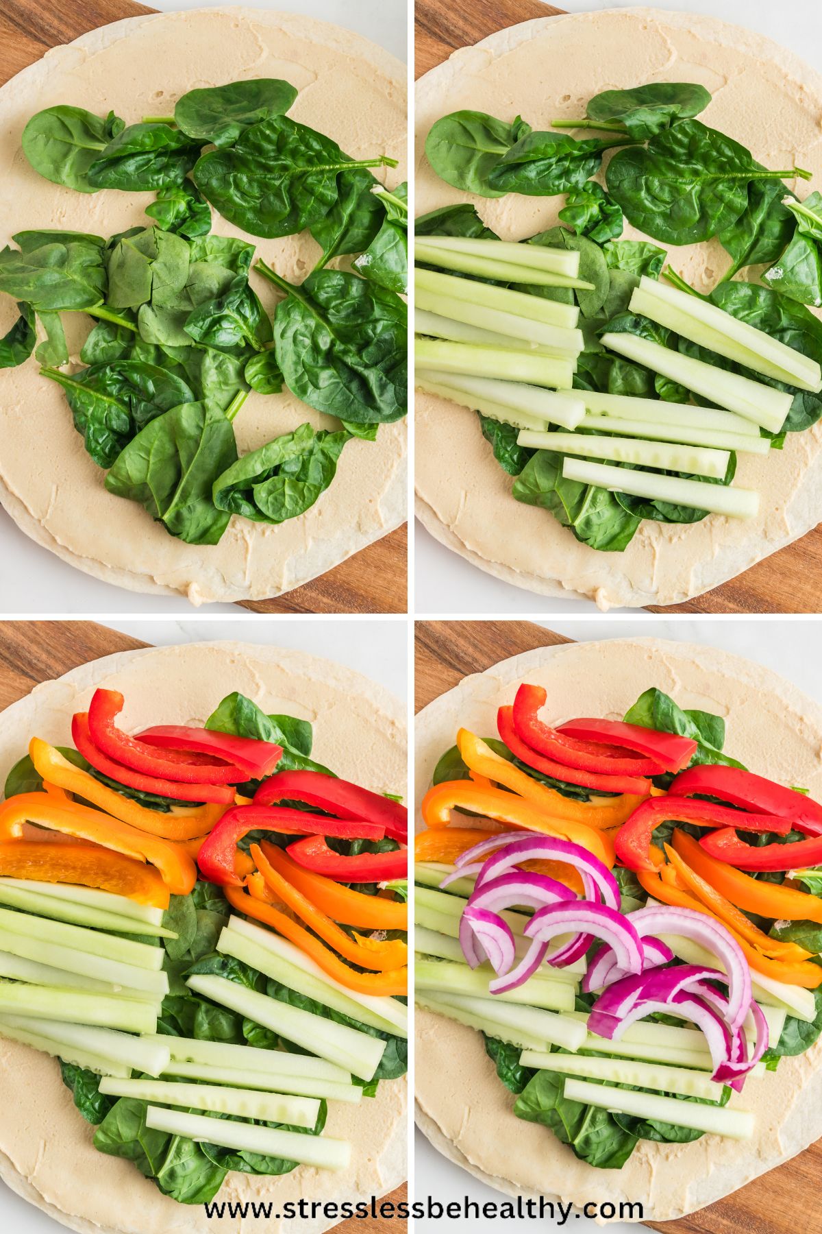 Vegan Veggie Wrap Recipe (Rainbow)
